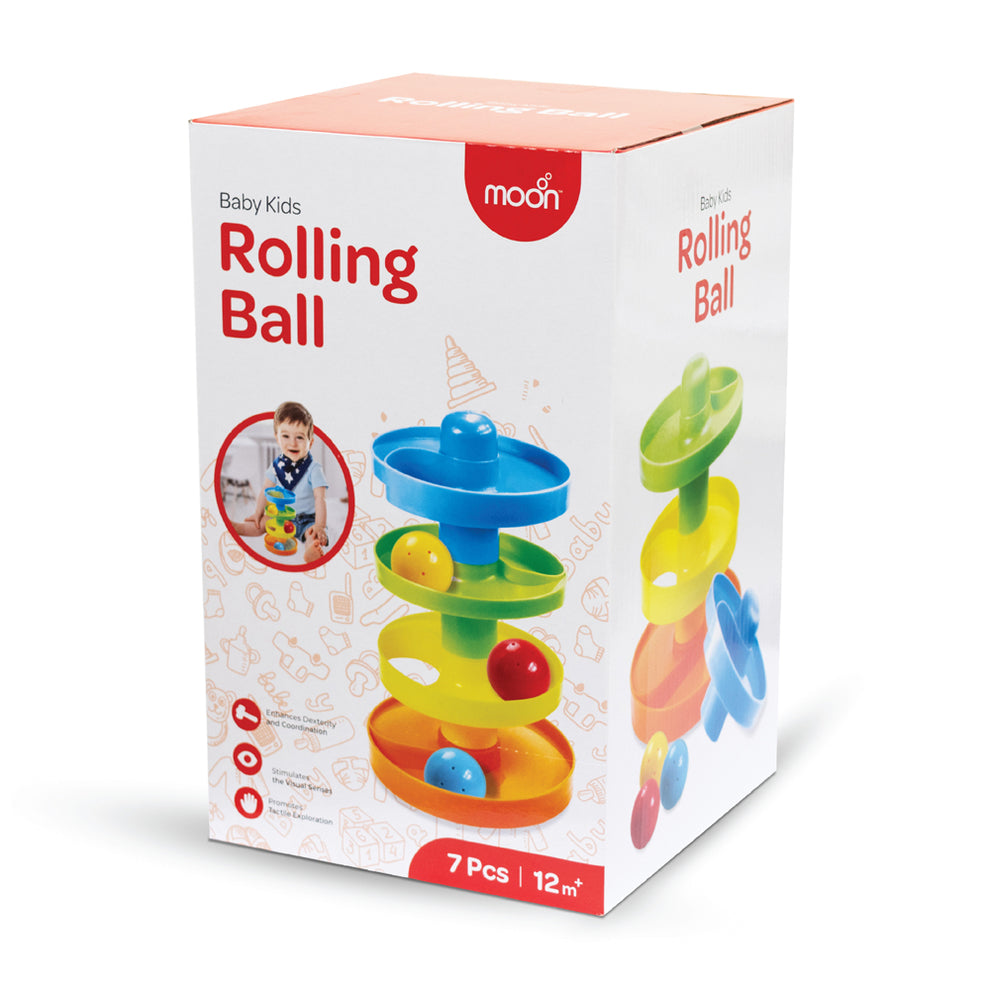 The Moon Brand Spiral Ball Ramp Tower - Ball Drop and Roll Activity Toy ...